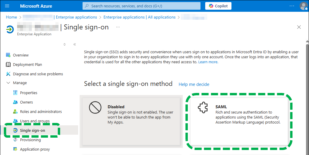 Configuring Single Sign-On on Microsoft Entra ID
