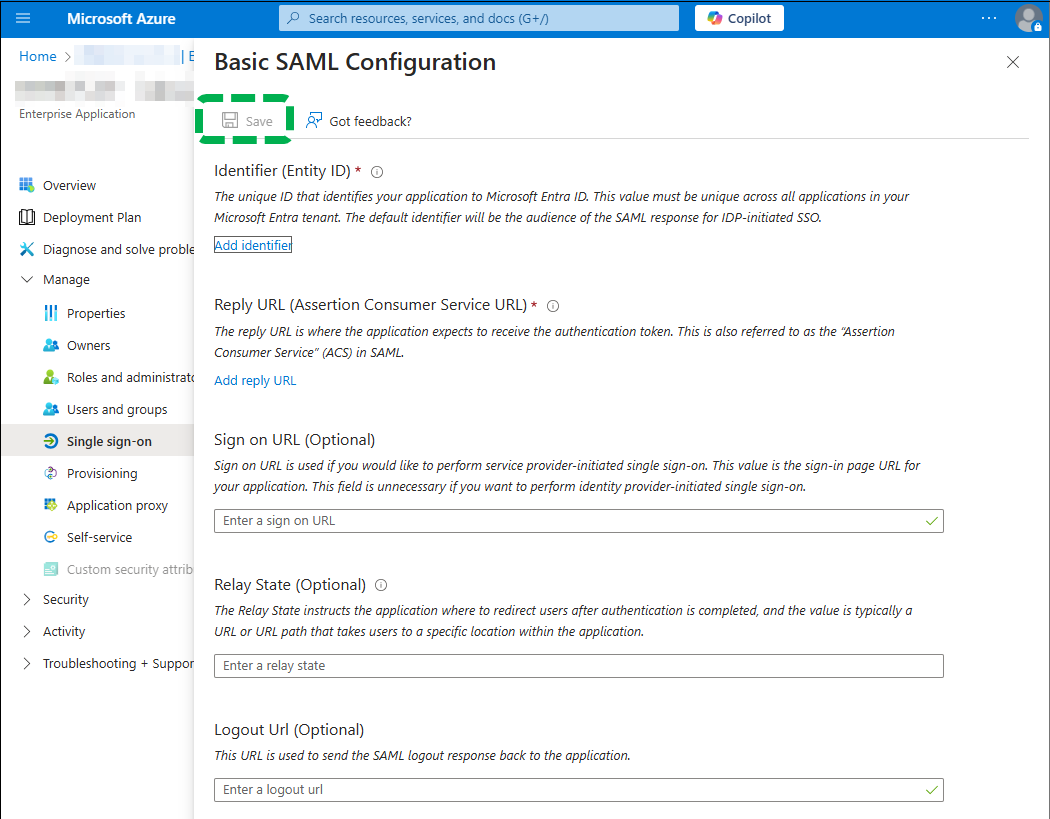 Configuring Single Sign-On on Microsoft Entra ID
