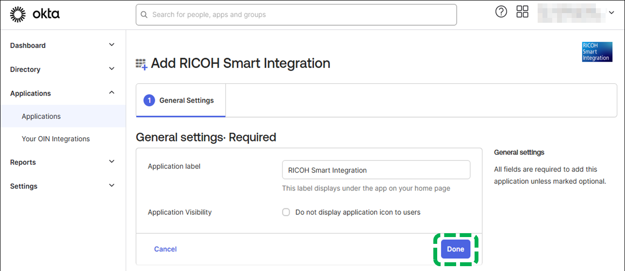 Configuring Single Sign-On Settings at Okta